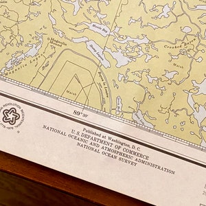 Large Map of Lake Borgne and Approaches Vintage NOAA Map Gulf Coast ...