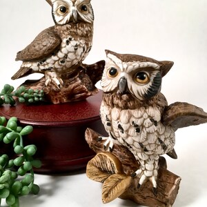 Vintage Retro Ceramic Owl Figurines | Homco #1114 Ceramic Owl Pair ...