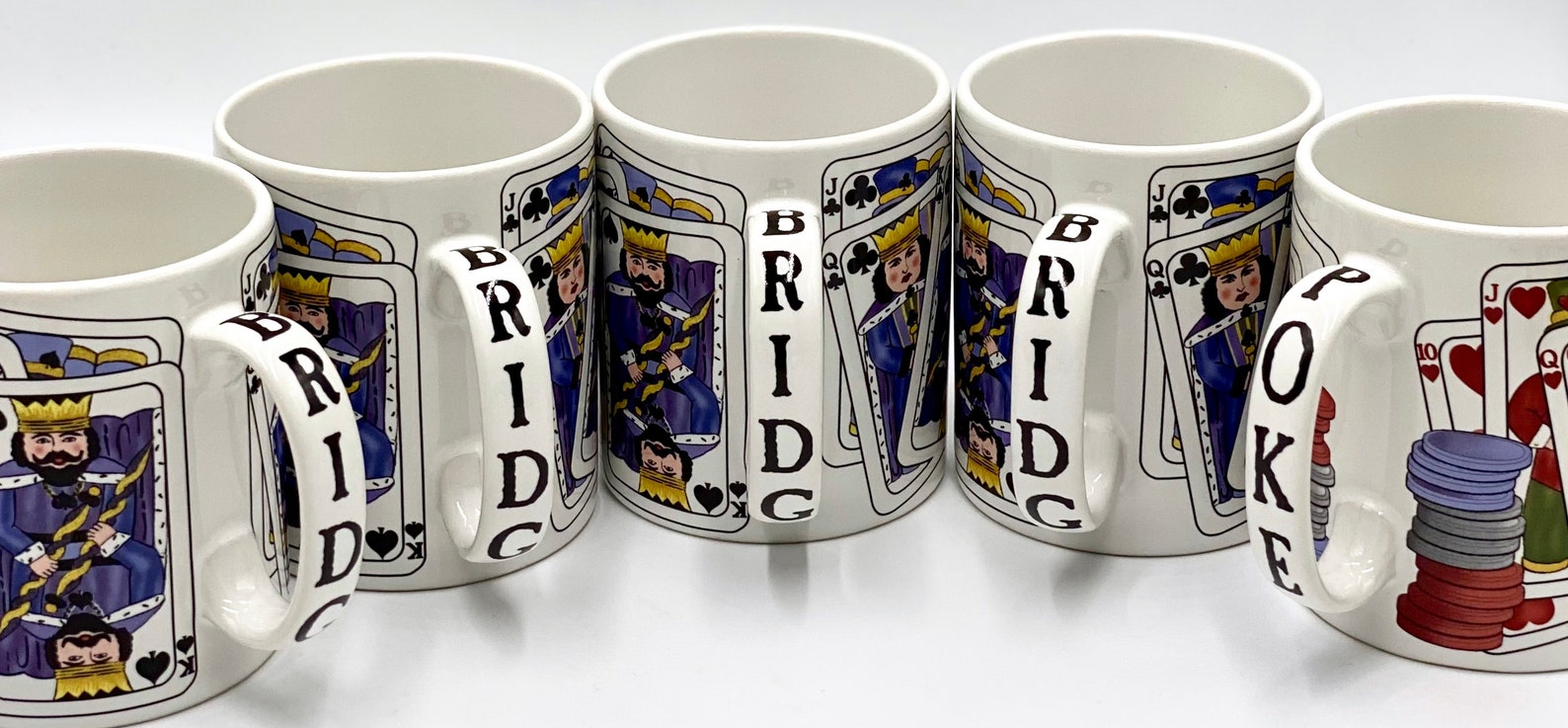 Vintage Ceramic Coffee Mugs Card Game Mugs Mugs With Face - Etsy