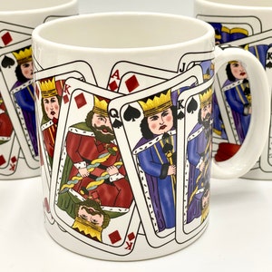 Vintage Ceramic Coffee Mugs | Card Game Mugs | Mugs With Face Cards ...