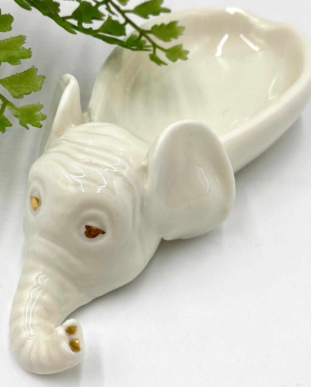 Vintage Italian Porcelain Elephant Trinket Tray Capodimonte Porcelain ...