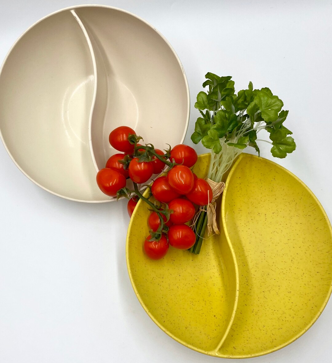 Vintage Divided Serving Bowls | Retro Kitchenware | White Stetson ...
