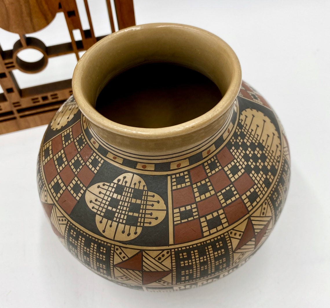 Collectible Vintage Polychrome Olla Vase Mexican Ceramic Art - Etsy