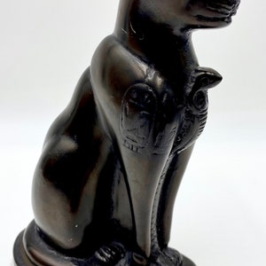 Vintage Carved Resin Bastet Sculpture Ancient Egyptian Cat Goddess ...