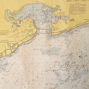 Large Map of Lake Borgne and Approaches Vintage NOAA Map Gulf Coast ...