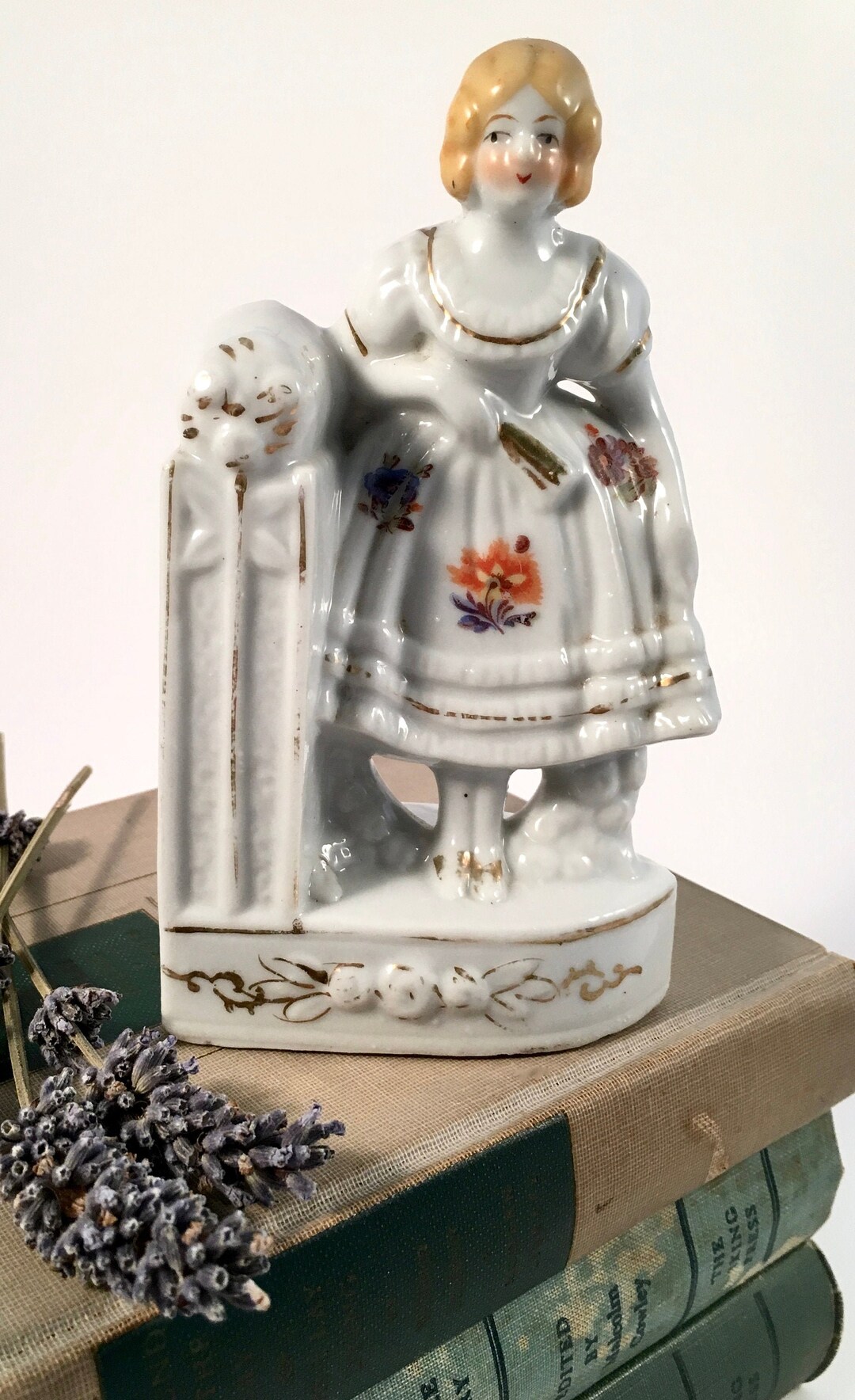 Darling Vintage Victorian Style Bookend Victorian Girl in - Etsy