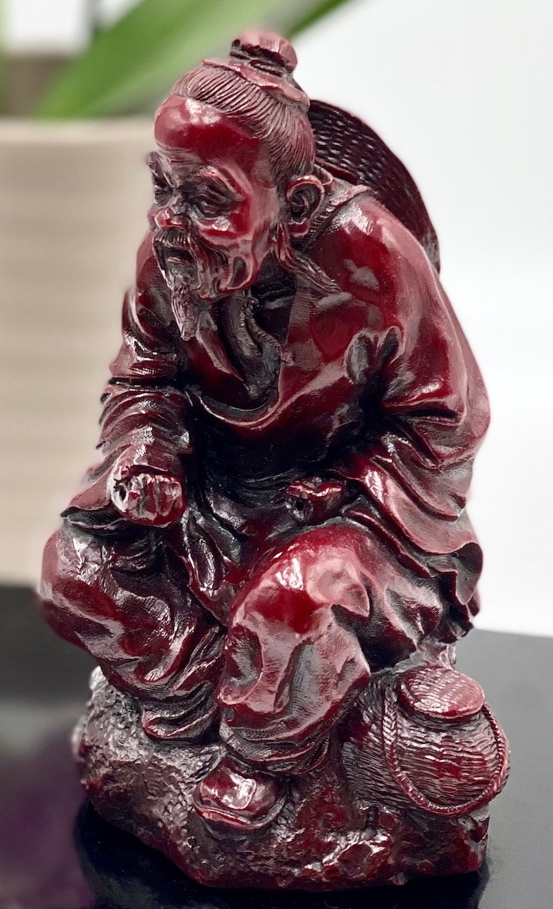 Vintage Red Resin Chinese Wise Man | Chinese Import Figurine | Chinese ...