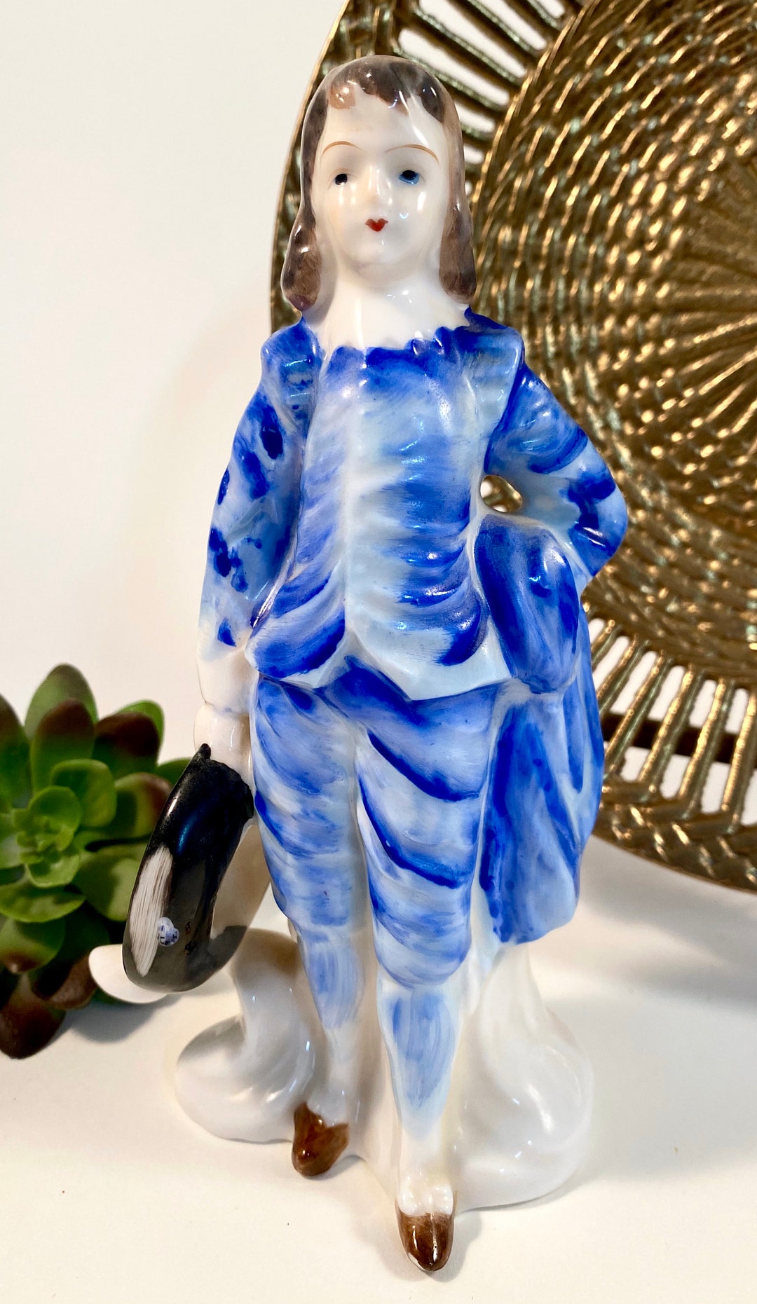 Vintage Blue Boy Figurine | Ceramic Porcelain Blue Boy | Hand-painted ...