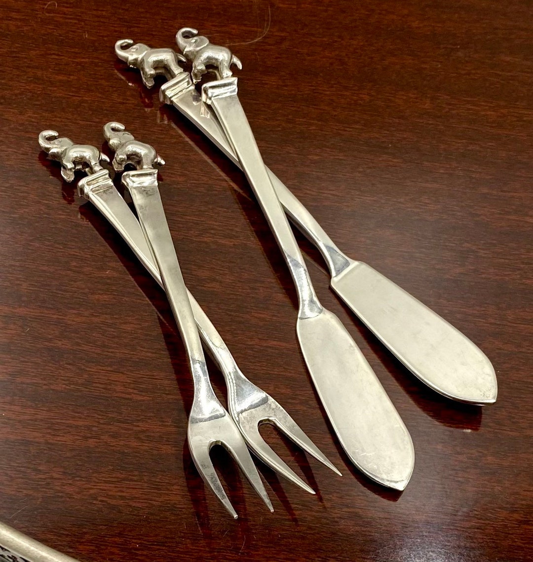 Darling Appetizer Serving Set | Silverplate Appetizer Fork and Spreader ...