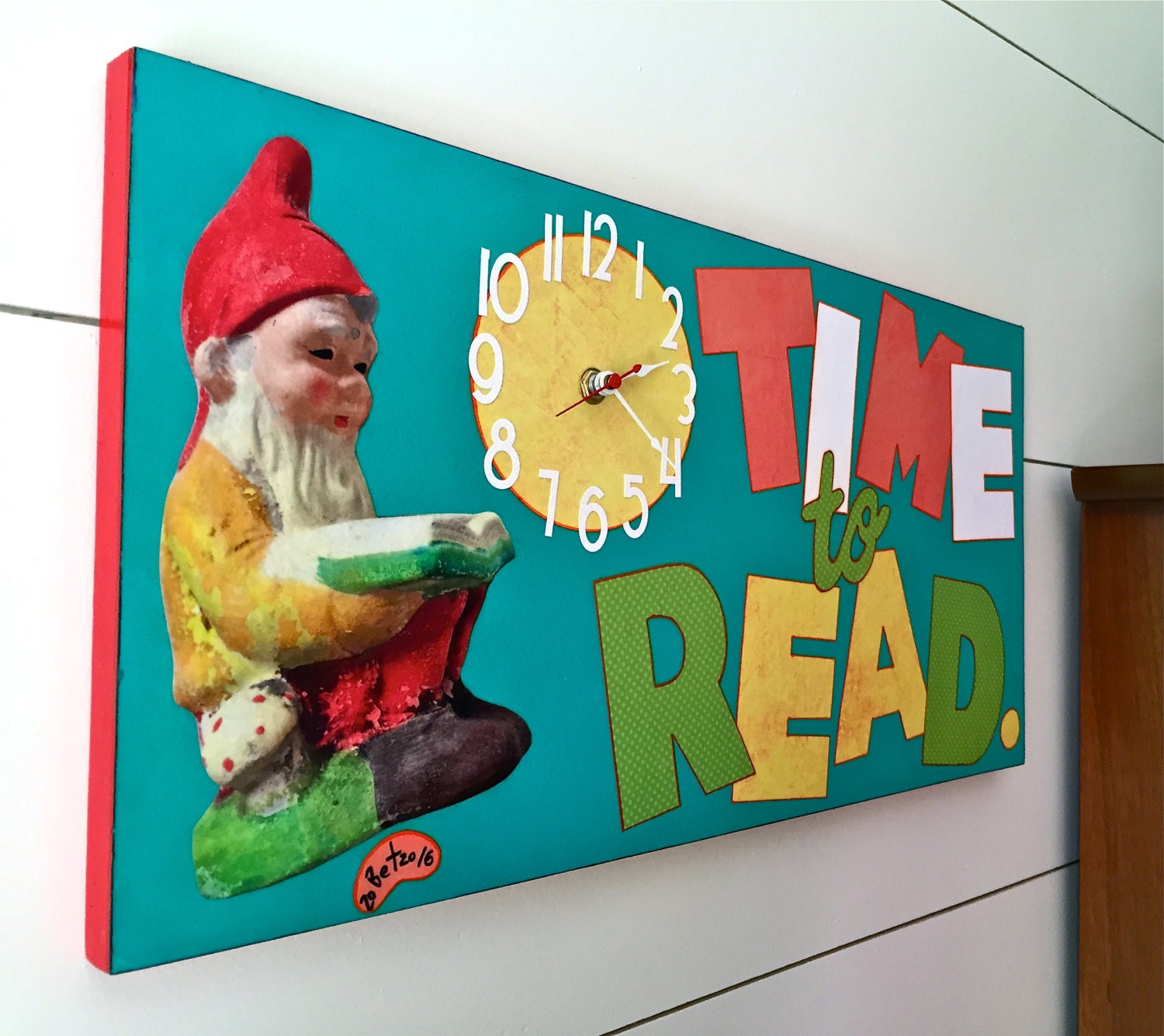 Handmade Sign with Clock Time to Read Kids Room | Etsy