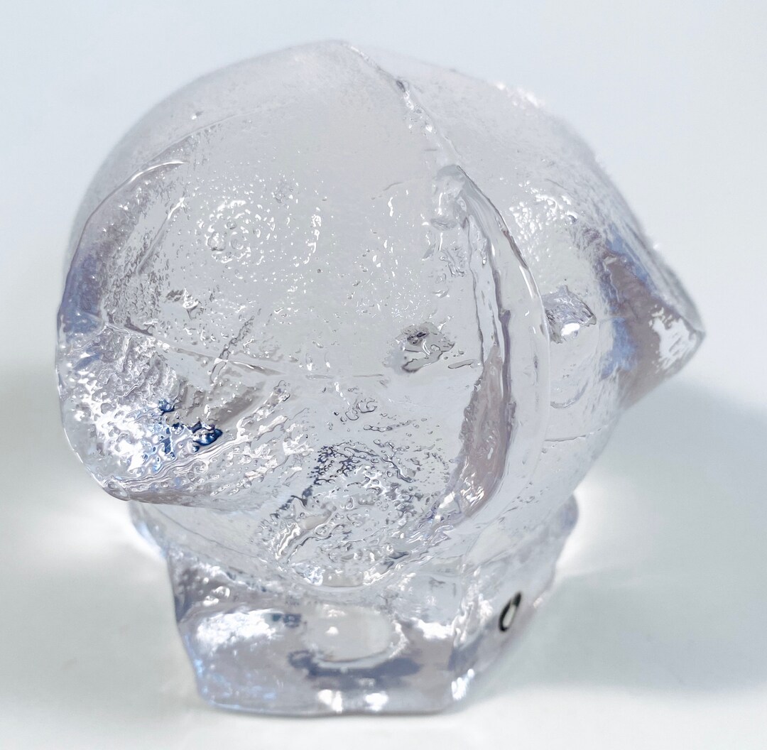 Vintage Pukeberg Glass Elephant | Swedish Art Glass | Modernist ...