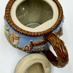 Charming Majolica Style Ceramic Teapot | Dimensional Raised Cockateil ...