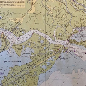 Large Map of Lake Borgne and Approaches Vintage NOAA Map Gulf Coast ...