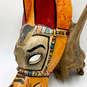 Carved and Painted Mask Decor | Indigenous Folk Art Mask | Lion Mask ...