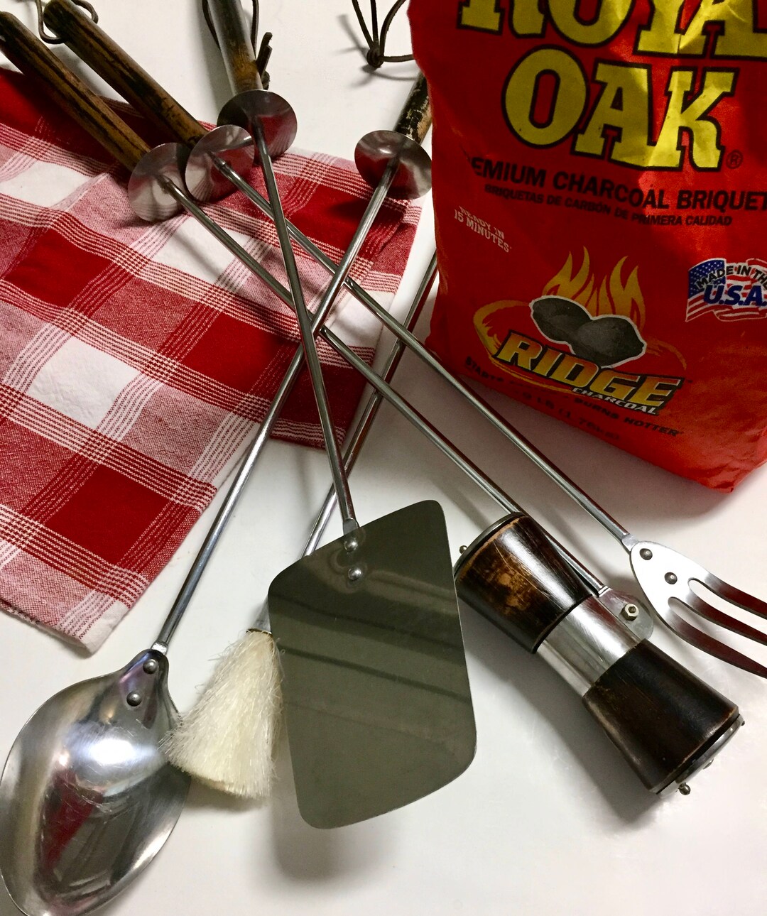 Vintage Retro Mid Century Modern Barbecue BBQ Tools Spoon | Fork ...