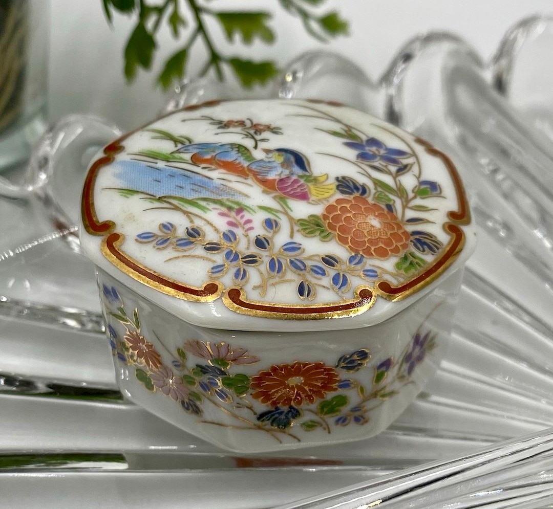 Vintage Shibata Japanese Porcelain Trinket Box Jewelry Box Presentation ...