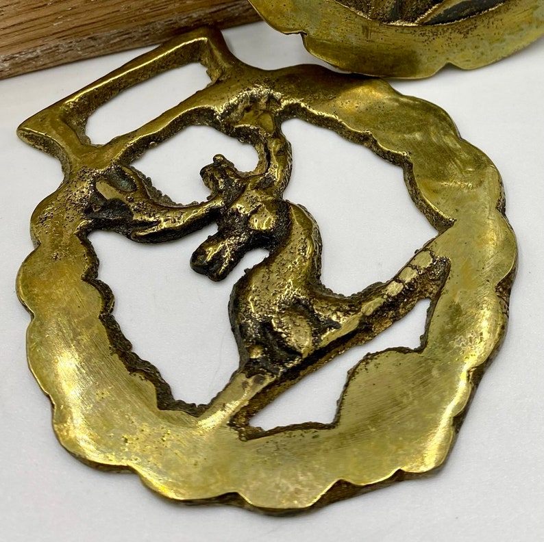 Vintage Brass Fox Hunt Medallion | Hunting Coaching Harness Bridle ...