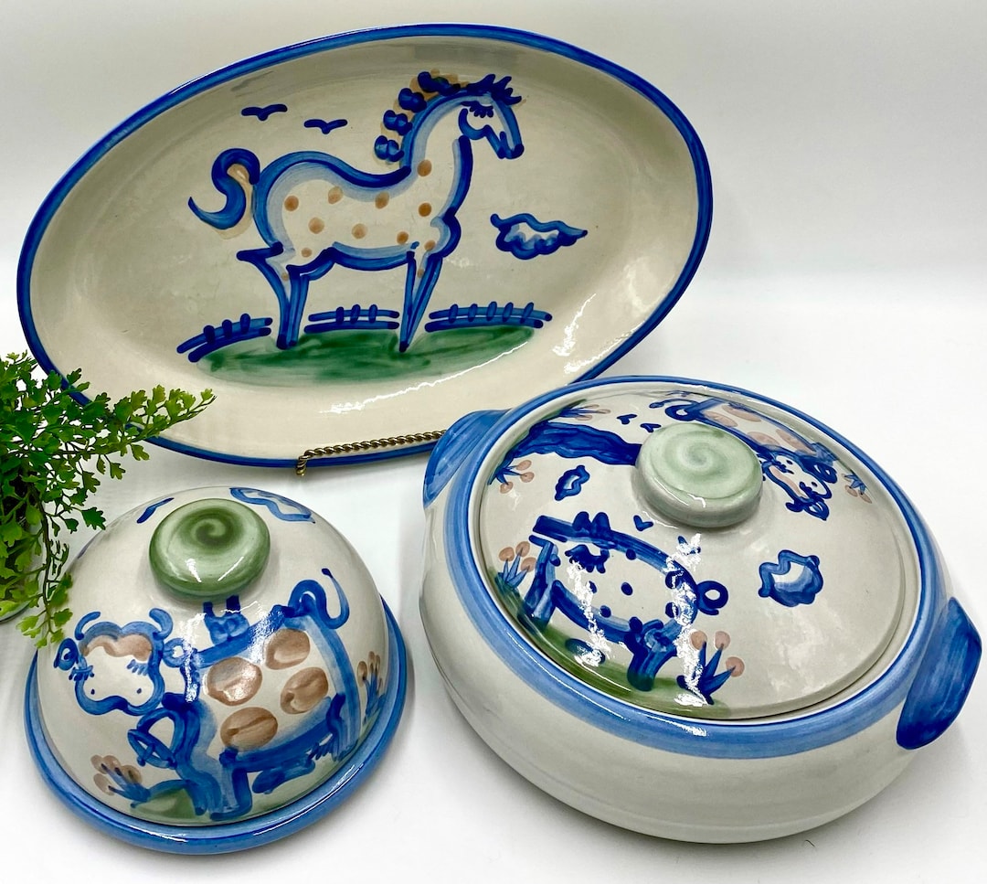 Vintage M.A. Hadley Collectible Pottery Serving Pieces | Oval Platter ...