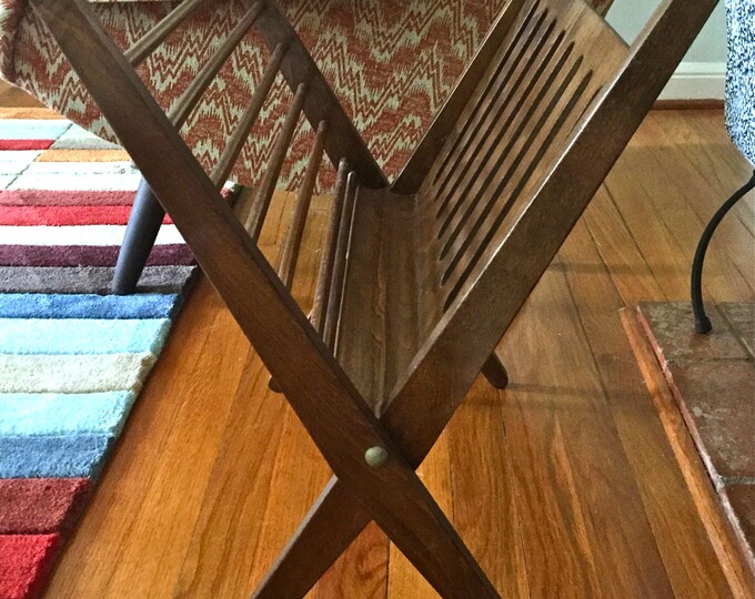 Vintage Retro Mid Century Modern Wood Folding Magazine Rack - Etsy