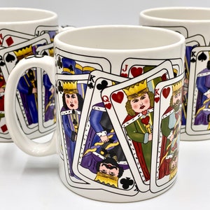 Vintage Ceramic Coffee Mugs | Card Game Mugs | Mugs With Face Cards ...
