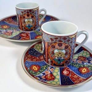 Vintage Imari Ware Plates and Cups With Presentation Stand | Double ...