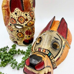 Carved and Painted Mask Decor | Indigenous Folk Art Mask | Lion Mask ...