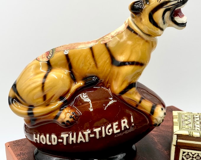 Vintage Ceramic Tiger Whiskey Decanter | “hold That Tiger” | Retro ...