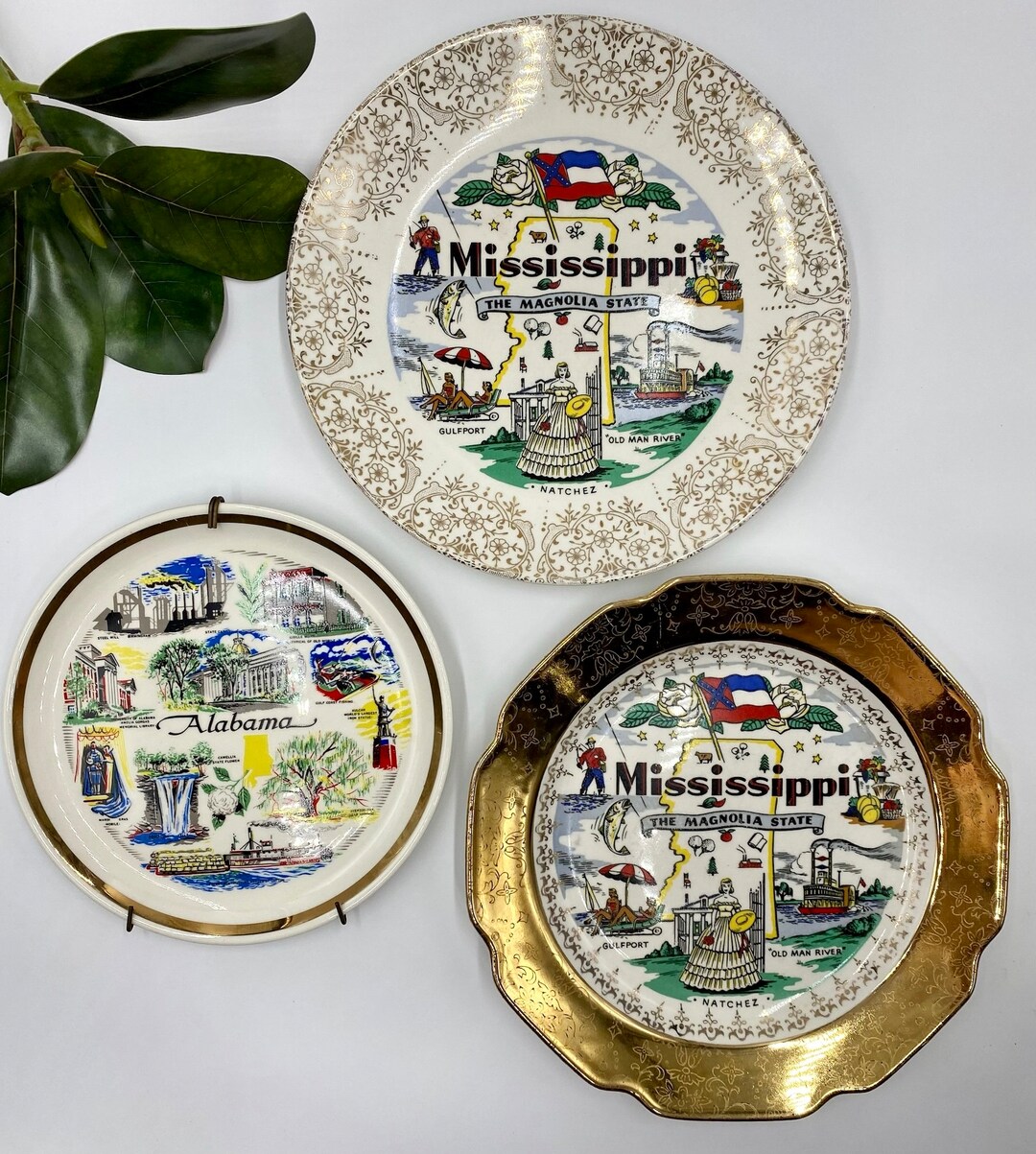 Vintage Souvenir Plate | Alabama Plate | Mississippi Plate | USA Travel ...