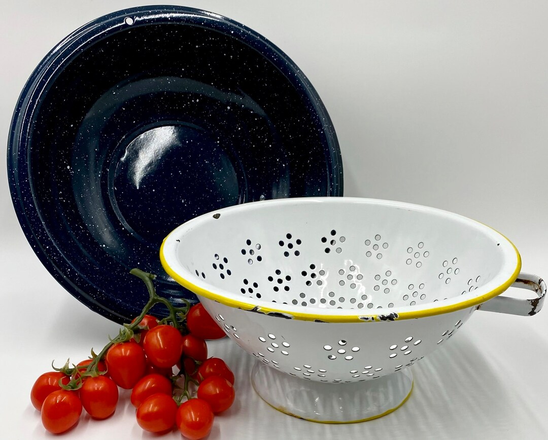 Large Enamel Wash Basin Bowl | Soak Prep Serve | Speckle Ware Bowl ...
