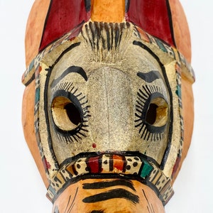 Carved and Painted Mask Decor | Indigenous Folk Art Mask | Lion Mask ...