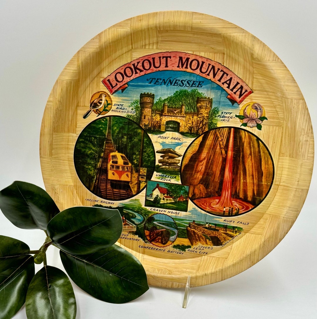 Vintage Retro Woven Bamboo Platter | Lookout Mountain Tennessee | Round ...