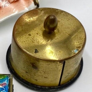 Vintage Stamp Box | Retro Mid Century Modern Brass Stamp Roll Dispenser ...