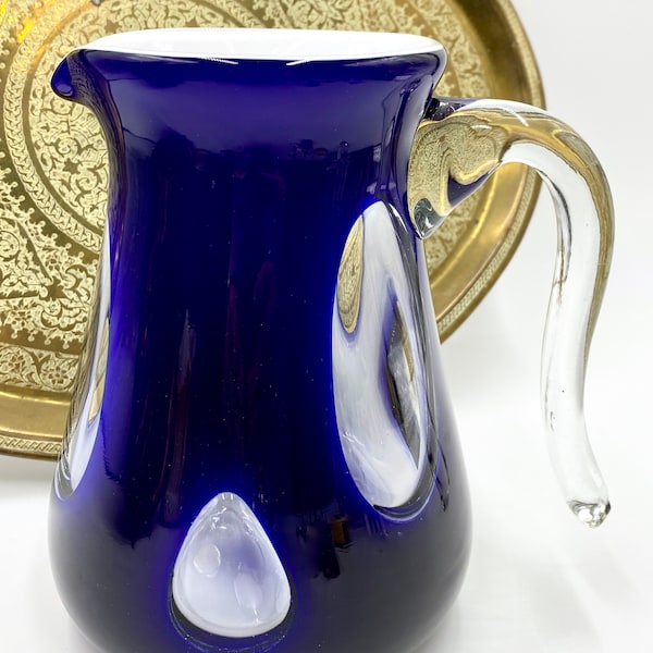 Blue Glass Pitcher - Etsy