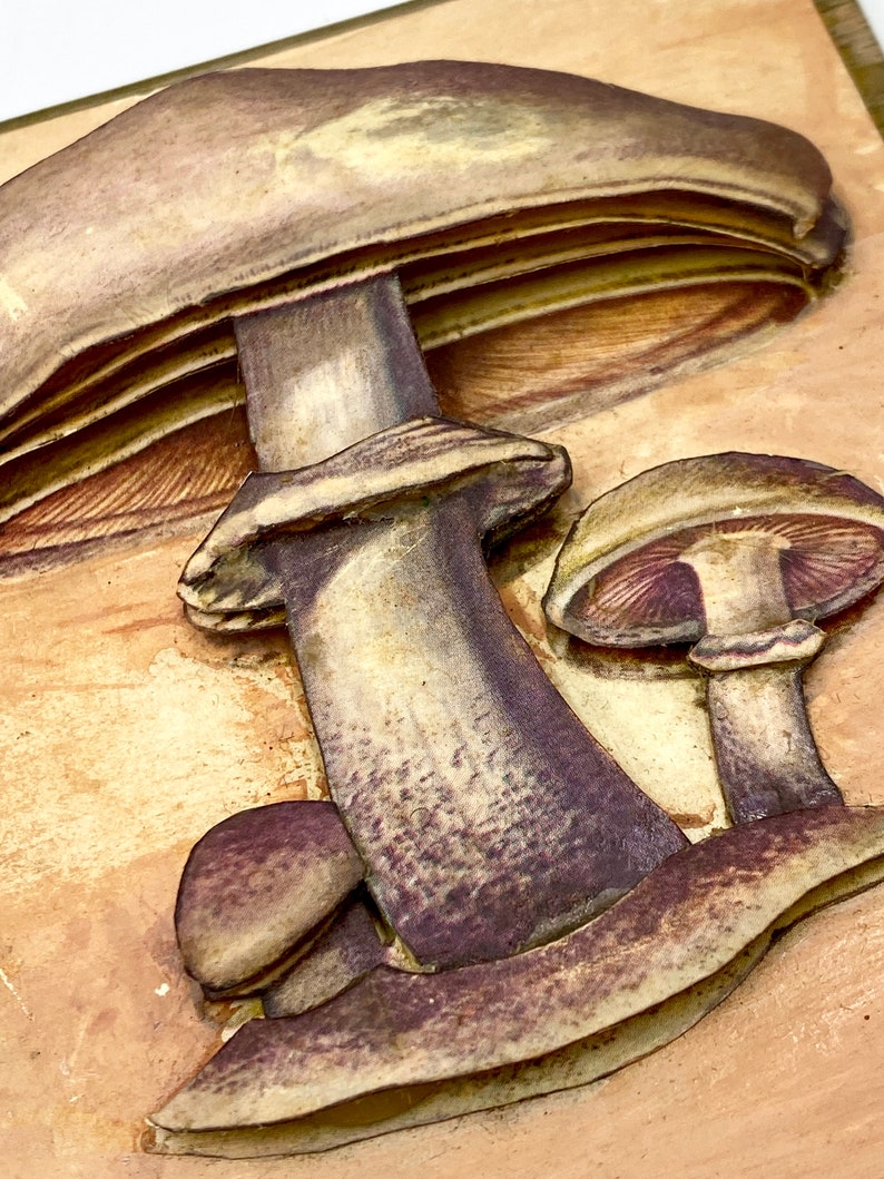 Vintage Mushroom Art | Original Layered Paper Art | Dimensional Paper ...