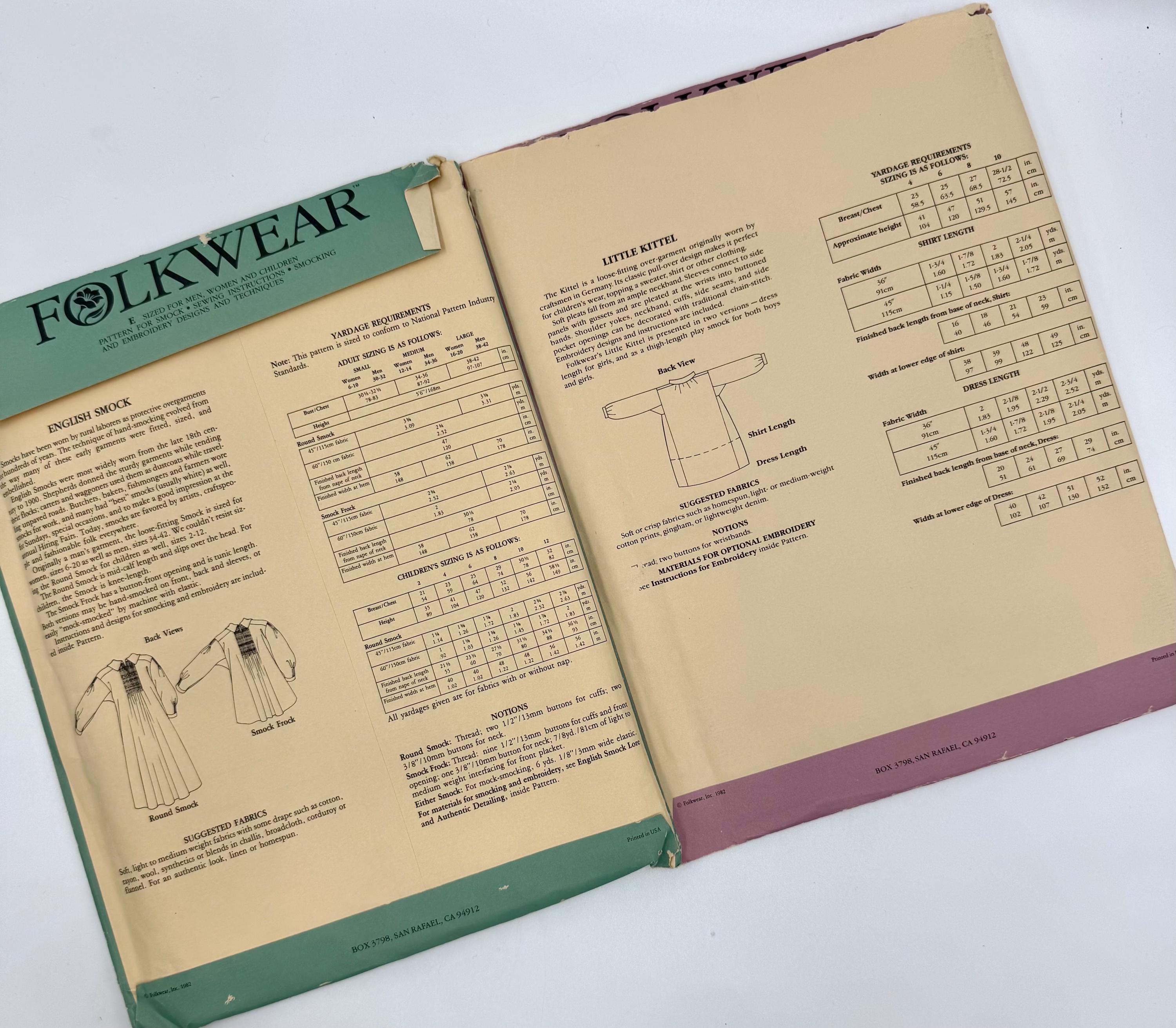 Vintage Folkwear Sewing Patterns | Prairie Dress | Boatman’s Shirt ...