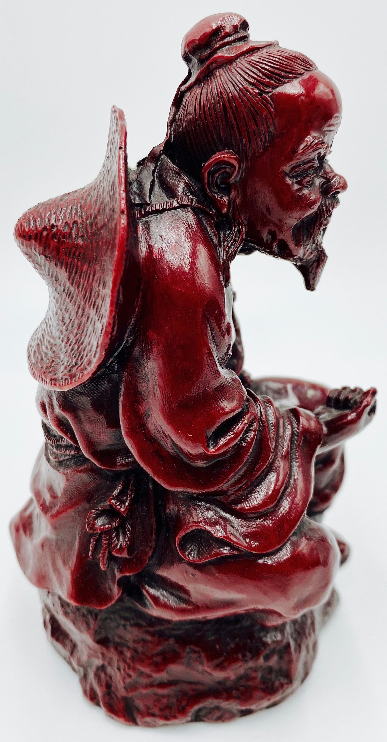 Vintage Red Resin Chinese Wise Man | Chinese Import Figurine | Chinese ...