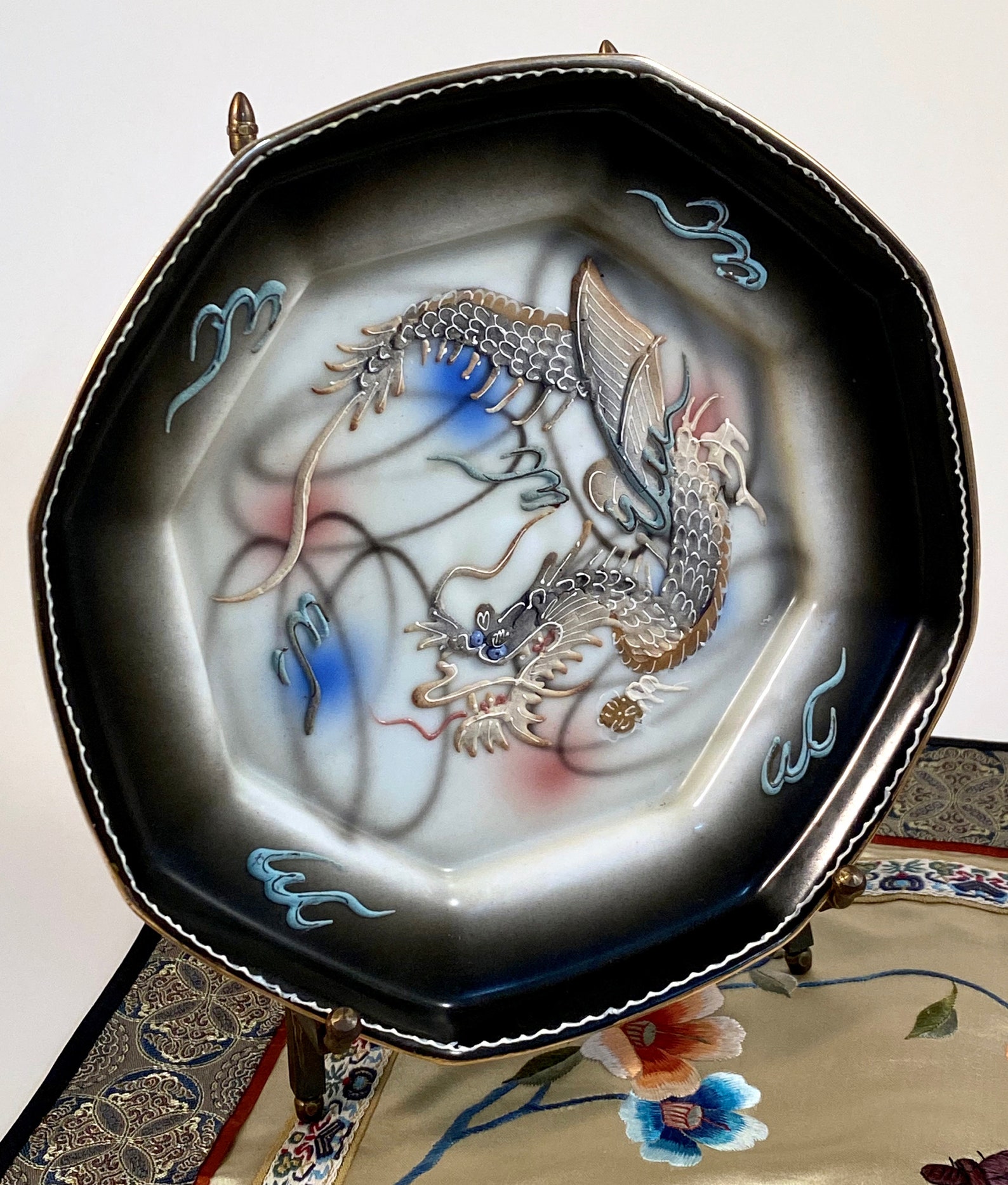 Vintage Japanese Dragon Ware Dish | Maruku China Dragonware Plate ...