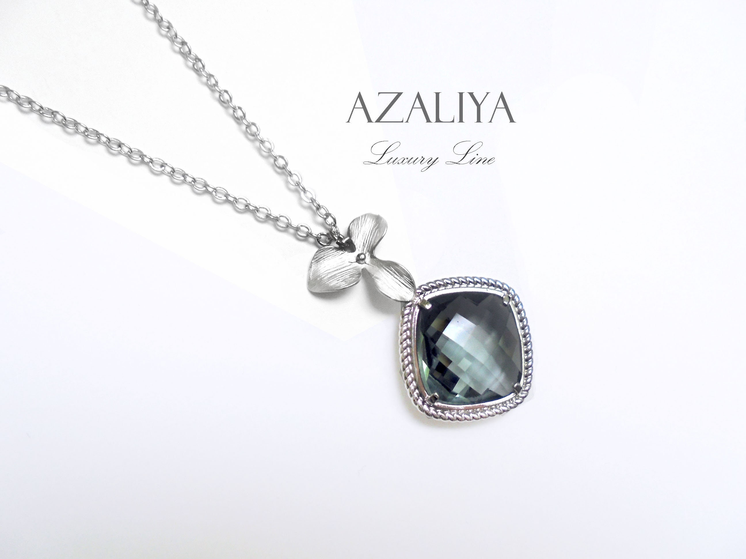 Azaliya Black Diamond Orchid Chandeliers Silver Princess - Etsy