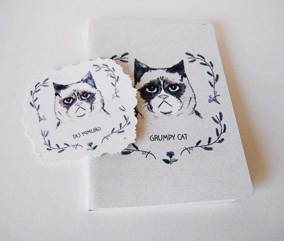 Grumpy Cat Notebook & Temporary Tattoo Pack - Etsy