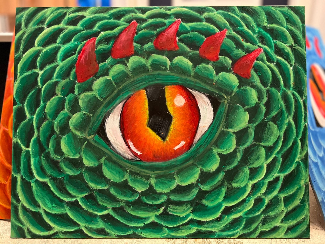 Oil Pastel Dragon Eye 8 X 10 Inches - Etsy