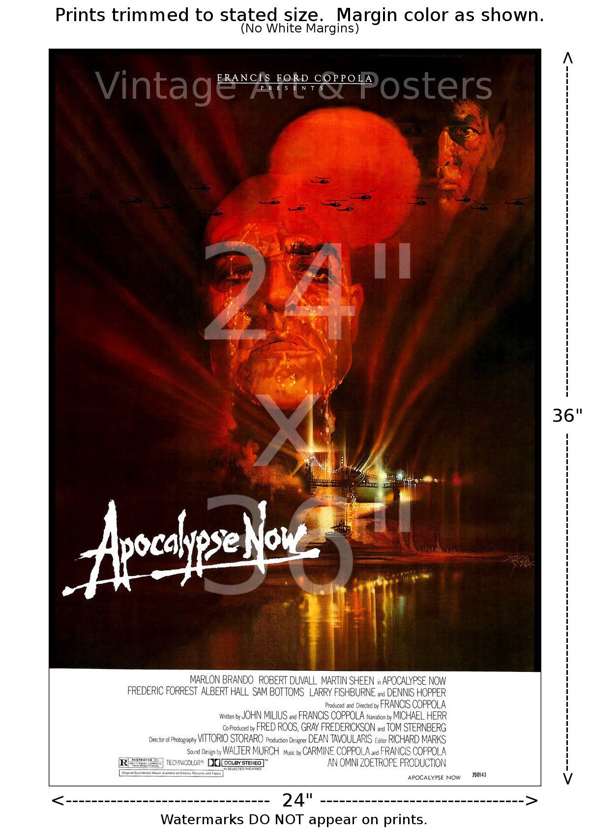 Apocalypse Now Movie Poster Print Vintage Film Lobby Card | Etsy