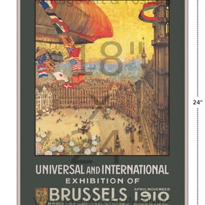 Vintage Aviation Art Print Poster - 1910 Brussels International ...