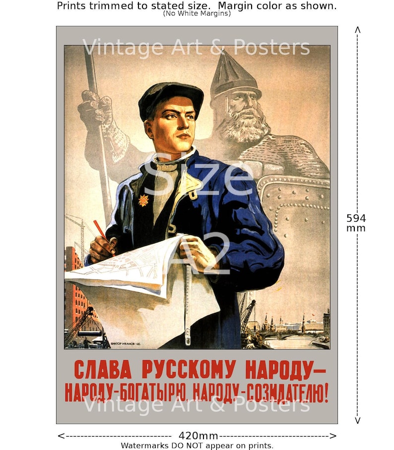 Soviet Propaganda Poster: "for the Glory of the Russian People", Wall ...