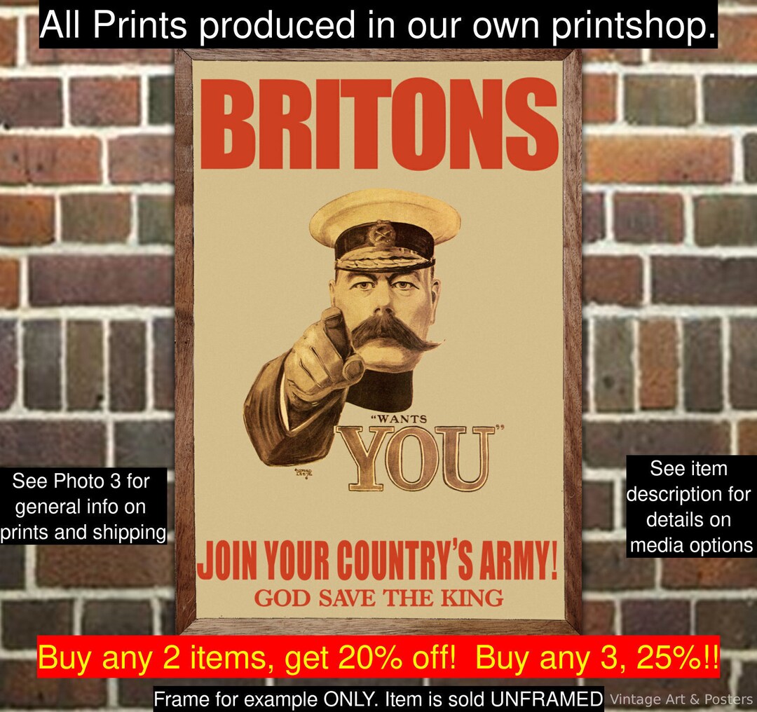 British Recruiting Poster WWI Britons Join Your Country's - Etsy