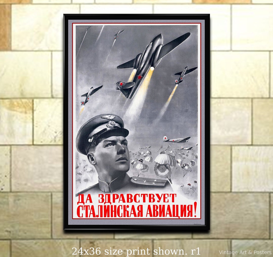 Soviet Propaganda Poster, Long Live Stalin's Airforce!, Vintage Russian ...