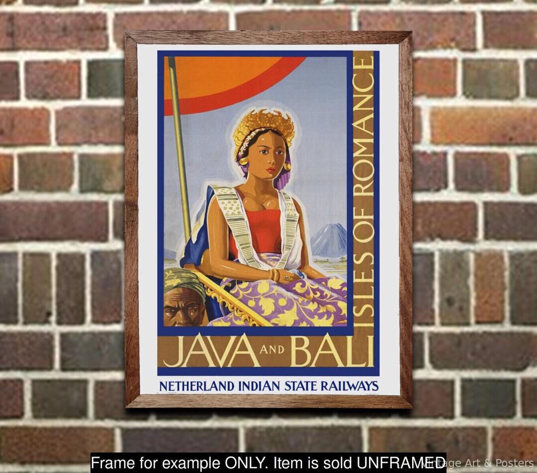 Travel Poster: "java and Bali", Vintage Railroad Travel Art Print - Etsy
