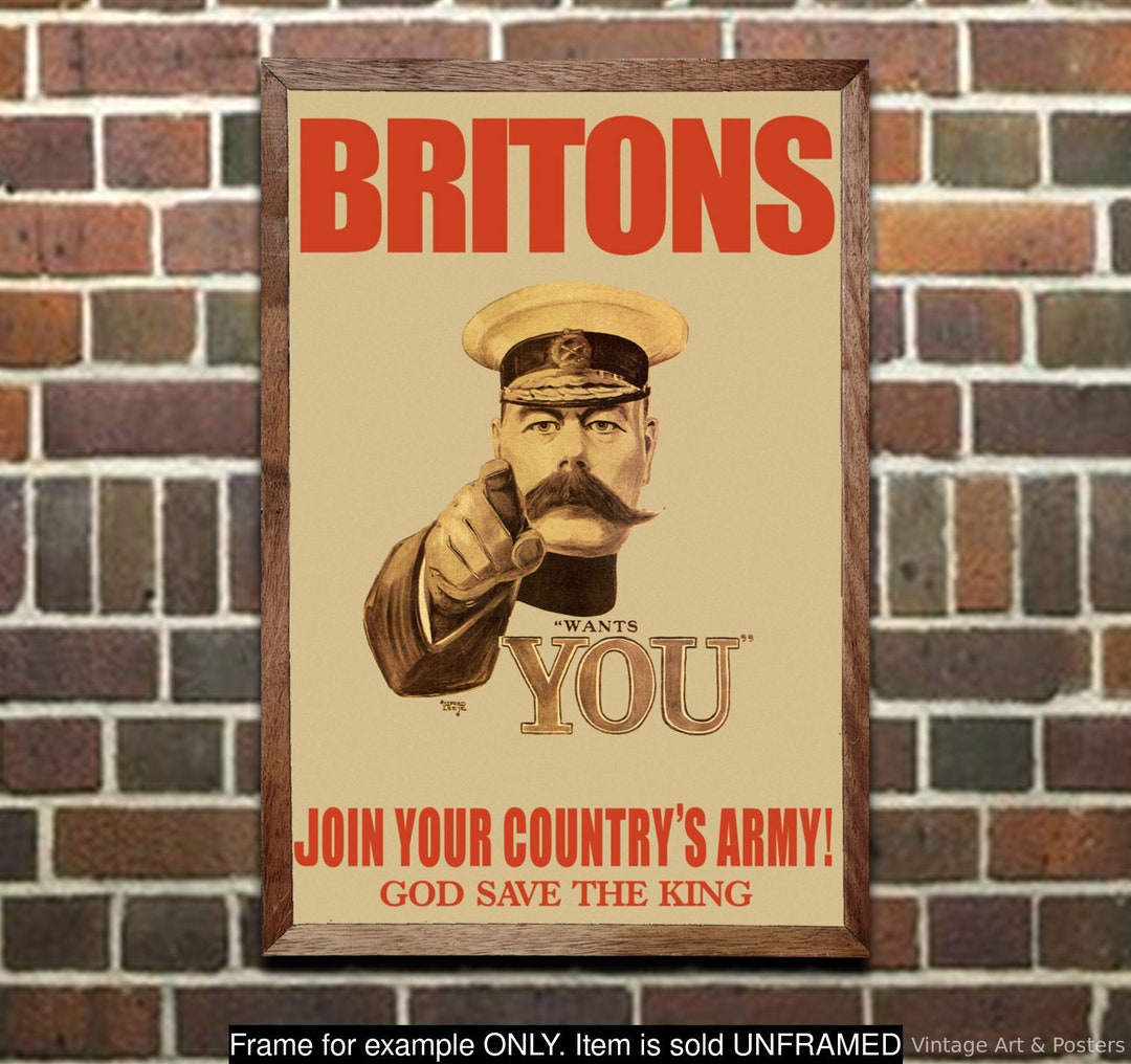 British Recruiting Poster WWI Britons Join Your Country's Army, Vintage ...