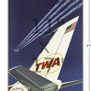 Vintage TWA Travel Poster: Starstream Jets, Aviation Art Print - Etsy