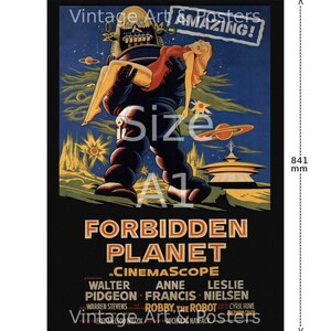 Movie Poster: "forbidden Planet", Sci-fi Film Lobby Card Art Print - Etsy