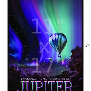 NASA JPL Space Tourism Poster Jupiter, Experience the Mighty Auroras ...